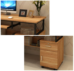 Prime Multi-function Computer Desk Workstation with Shelves & Cabinet