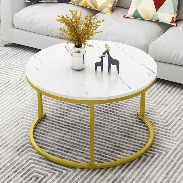 Synergy 2 In 1 Lush Marble Look Designer Nesting Coffee Tables