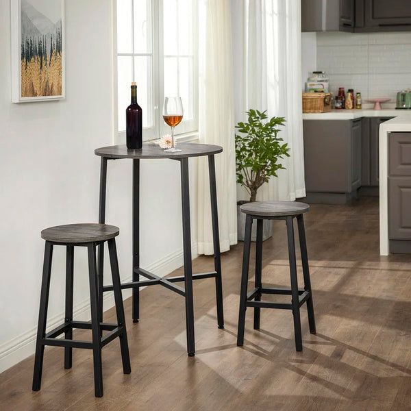 Modern Industrial Bar Stool Wood & Metal Kitchen Counter Seating (Rust